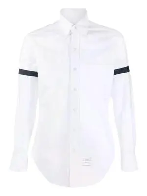 Thom Browne Ribbon-detailed Cotton Shirt - White