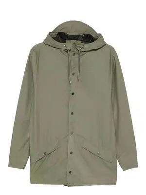 Rains Hooded Button-fastening Jacket - Green