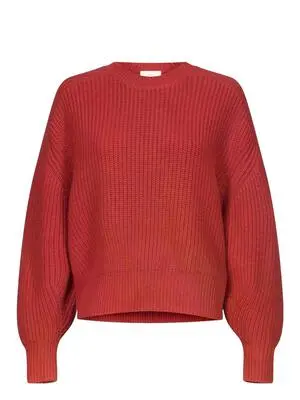 LOULOU Ribbed Drop-shoulder Sweater - Red