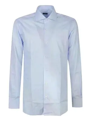BARBA NAPOLI Cotton Poplin Shirt - Blue