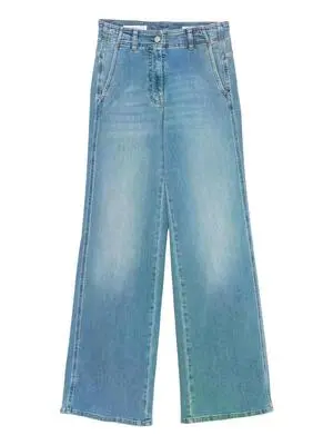 Peserico Logo-patch Wide Leg Jeans - Blue