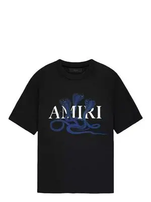 Amiri Glitte Snake Logo-print T-shirt - Black