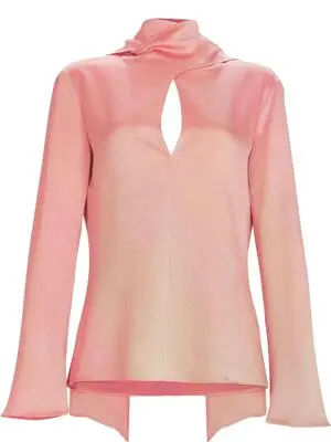 Silvia Tcherassi Gaby Keyhole-neck Blouse - Pink