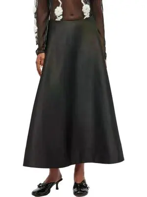 GANNI Satin-effect Maxi Skirt - Black