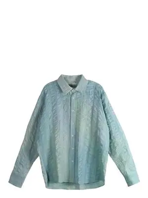 ELISE Joan Crinkled Cotton Shirt - Blue