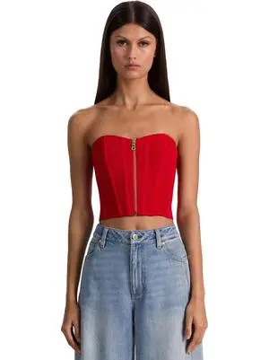 Alice + Olivia Tasha Zip Front Corset - Denim
