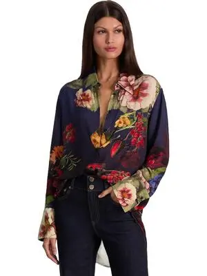 Alice + Olivia Finely Oversized Button-down - Floral