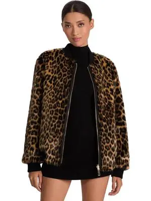 ALICE + OLIVIA Becky Reversible Faux Fur Bomber Jacket