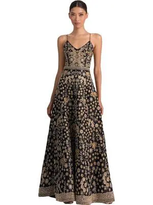 Alice + Olivia Domenica Embellished Gown - Black