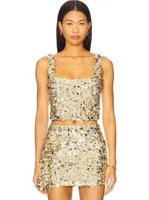 Show Me Your Mumu Mixer Sequin Top - Gold Metallic