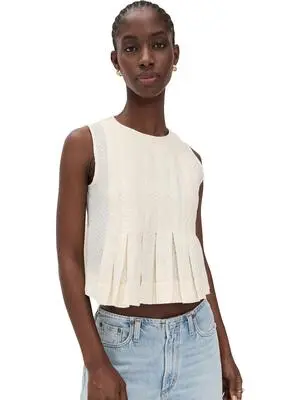 Sea Fayetta Embossed Tank Top - Cream