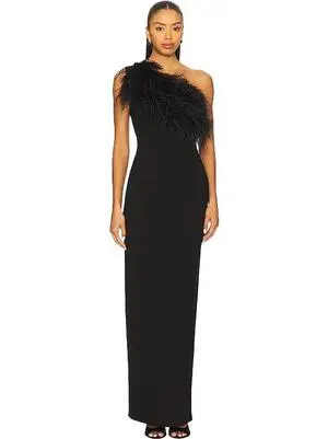 SANS FAFF Blair Feather Gown - Black