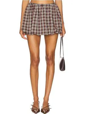 Show Me Your Mumu Highland Bubble Skort - Saddle Plaid