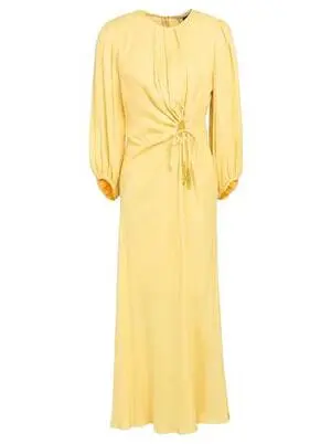 Farm Rio Midi Viscose Dress - Yellow