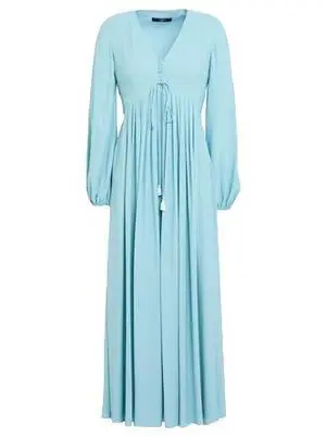 Max Mara Georgette Pleated Midi Dress - Blue