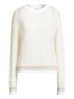Peserico Cream Sweater With Metallic Trim - White