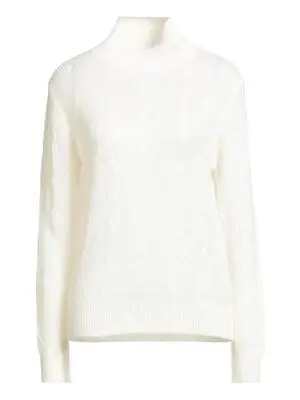 Peserico Easy Turtleneck In Alpaca Wool Blend - White