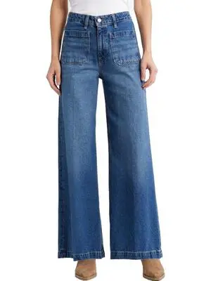 MAVI Christine Patch Pocket Wide Leg Jeans