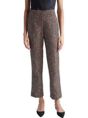 Giambattista Valli Metallic Bouclé Ankle Pants - Black/yellow