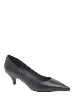 Jeffrey Campbell Pointed Toe Leather Pumps Black