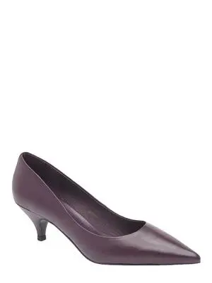 Jeffrey Campbell Pointed Toe Leather Pumps Eggplant