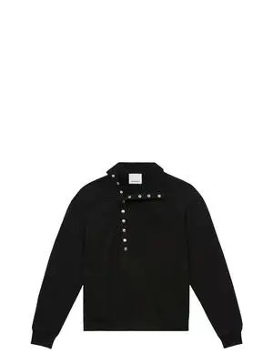 MARANT Marcos High-neck Buttoned Sweatshirt - Black