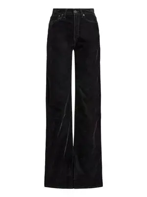 Ralph Lauren Velvet Wide-leg Jeans - Black