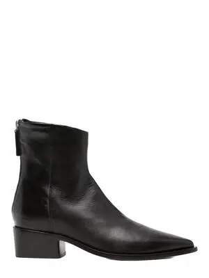 POMME D´OR Pointed-toe Zip-up Ankle Boots - Black