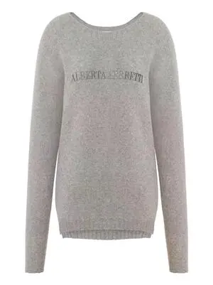 Alberta Ferretti Logo-embroidered Sweater - Grey