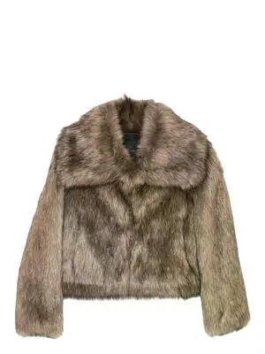 THELAURENT Faux-fur Wide-collar Jacket - Brown