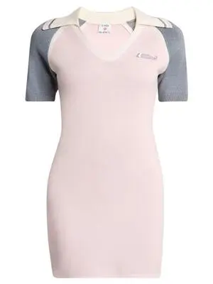 Casablanca Metallic Mini Polo Dress - Silver