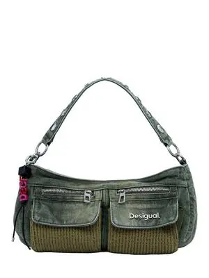 Desigual Denim Shoulder Bag - Light Green