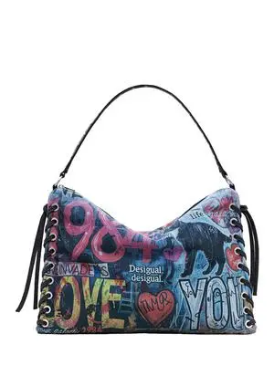 Desigual Denim Shoulder Bag - Black