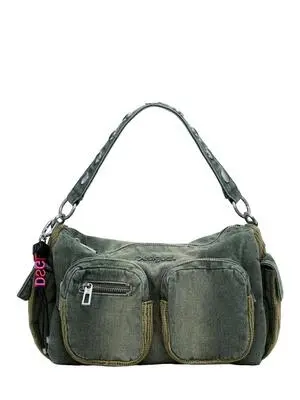 Desigual Denim Shoulder Bag - Light Green