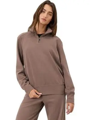 PACT CloudKnit Half Zip Deep Taupe
