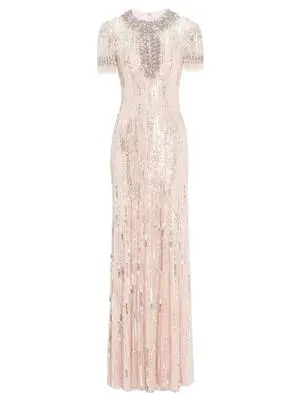 Jenny Packham Nova Sequin-embellished Maxi Dress - Sugar