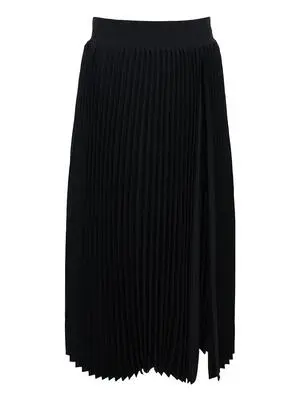 THEO THE LABEL Atlas Pleated High Slit Skirt