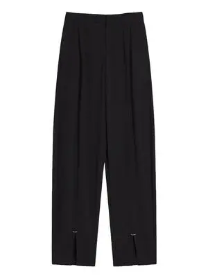 MUGLER Pleated Split Hem Trousers - Black