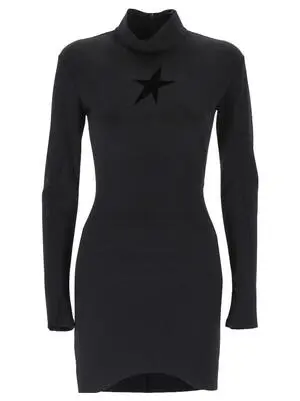 MUGLER Keyhole Long Sleeve Mini Dress - Black