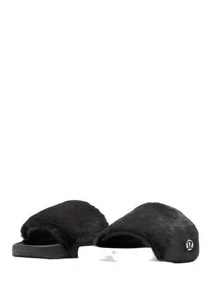Lululemon Restfeel Faux Fur Slide - Black/black/silver