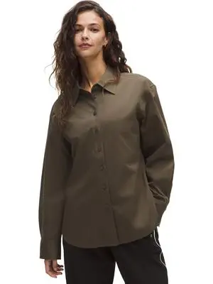 Lululemon Relaxed-fit Button-up Shirt - Olive Brown