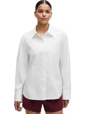 Lululemon Woven Relaxed-fit Button-up Shirt - White