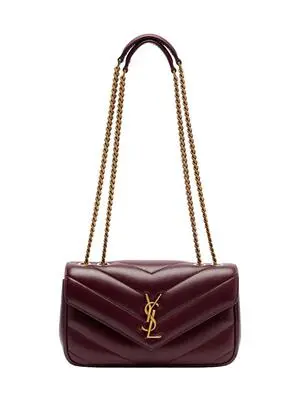 Saint Laurent Lou Lou Small Shoulder Bag - Burgundy