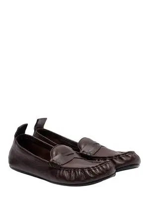 Acne Studios Leather Penny Loafers - Brown
