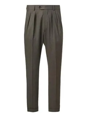 Loro Piana Stafford Virgin Wool Straight Pants - Grey