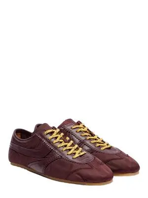 Dries Van Noten Leather-trimmed Sneakers - Burgundy