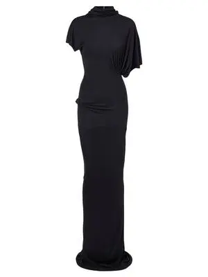 Rick Owens Lilith Draped Jersey Gown - Black
