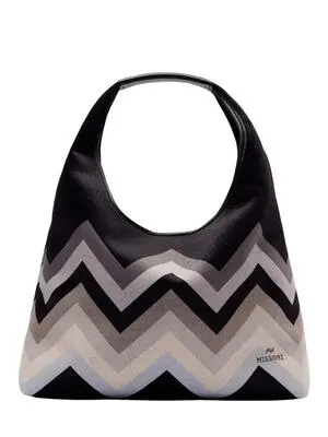 MISSONI Zig Zag Leather-Trimmed Tote Bag