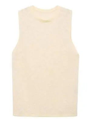 Mango Openwork Knit Sleeveless Top - Ecru