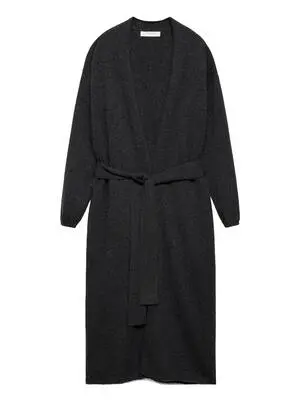 Mango Cashmere Long Cardigan - Charcoal